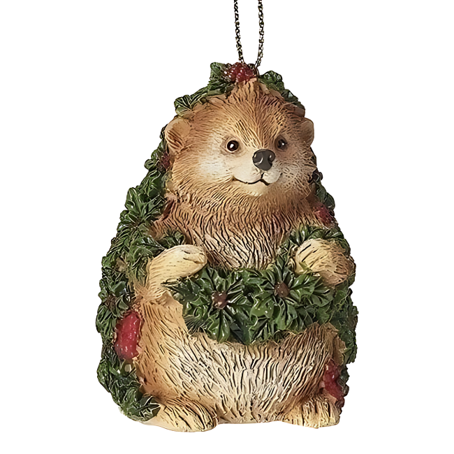 Wood Carved Hedgehog Ornament – The Christmas Shoppe