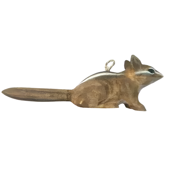 Hand Carved Wood Chipmunk Ornament – The Christmas Shoppe